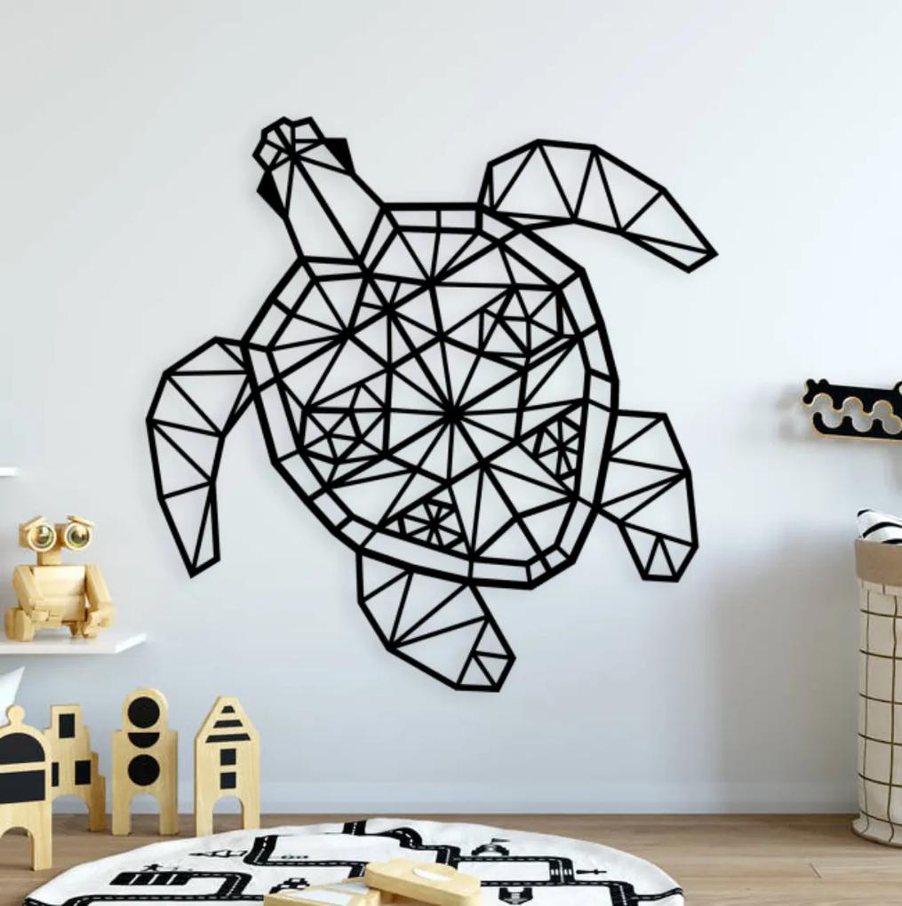 Polygonální Želvička - dřevěný obraz na zeď od 2opice.cz Materiál: DUB SONOMA, Velikost (mm): 420 x 410
