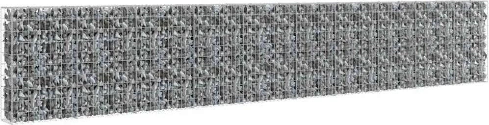 Gabionová zeď s víky z pozinkované oceli 600 x 30 x 100 cm 143584