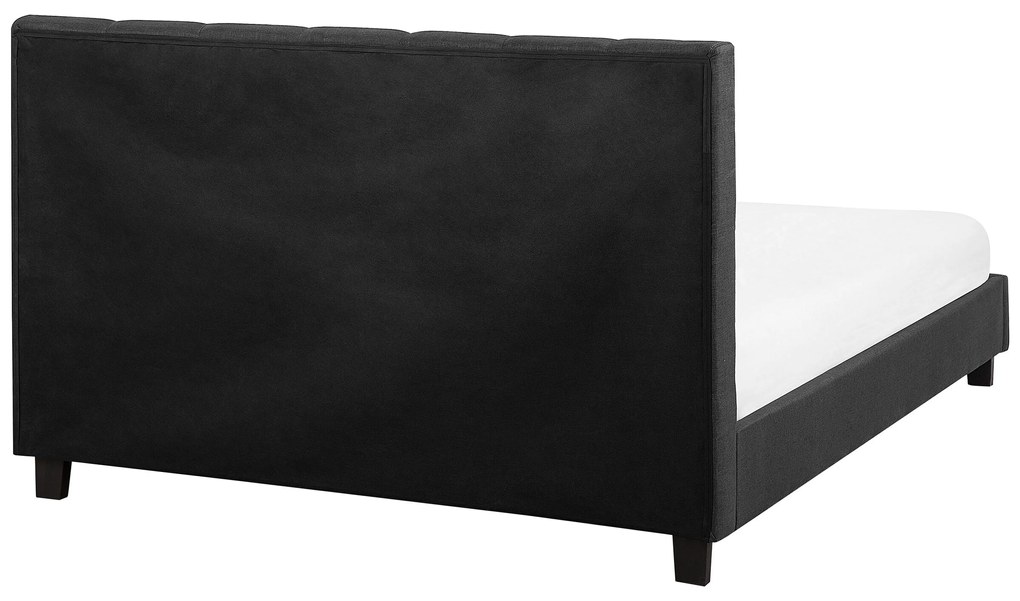 Čalouněná tmavě šedá postel 160x200 cm LA ROCHELLE Beliani
