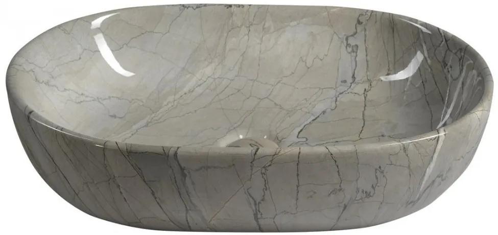 Sapho DALMA keramické umyvadlo na desku, 59x42 cm, grigio MM413