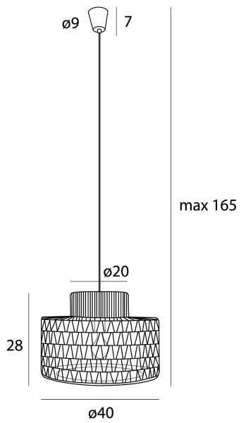 MAXLIGHT P0587 - Lustr na lanku RAFFLE 1xE27/15W/230V pr. 40 cm hnědá
