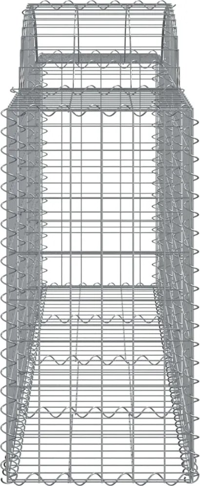 Klenuté gabionové koše 2 ks 200x50x80/100 cm pozinkované železo 3146299