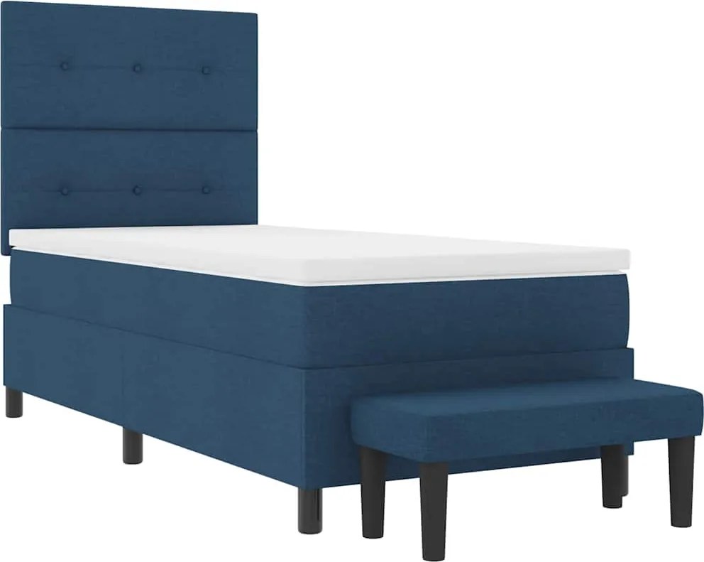 Postel s boxspringem s čelo Modrá 80 x 200 cm textil 3344029