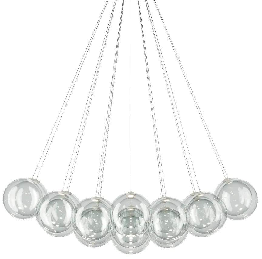 Lodes Random Cloud 23 ø28, závěsné svítidlo LED 23 x 5W 2700K, čiré sklo, rozměr 172x139cm