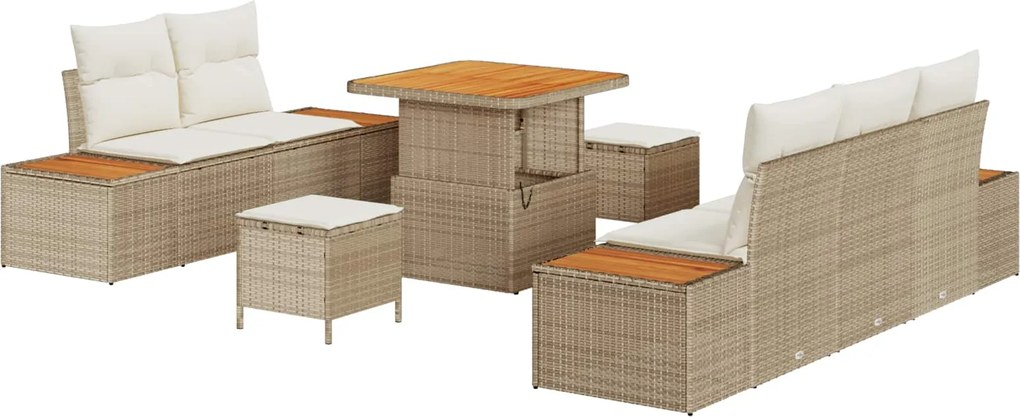 Sada zahradních pohovek 8 pcs 7-Seater Béžová a krémová 3363246