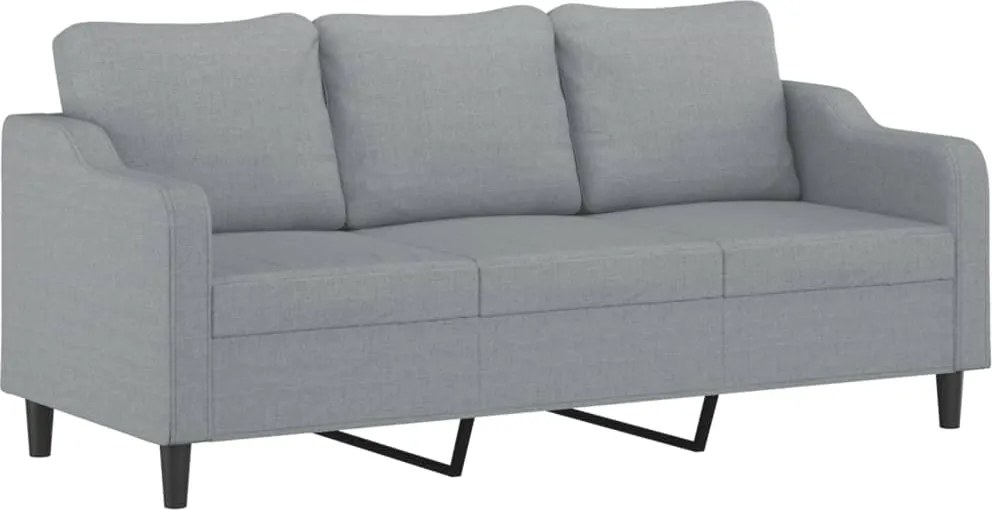3místná pohovka s podnožkou světle šedá 180 cm textil 3201135