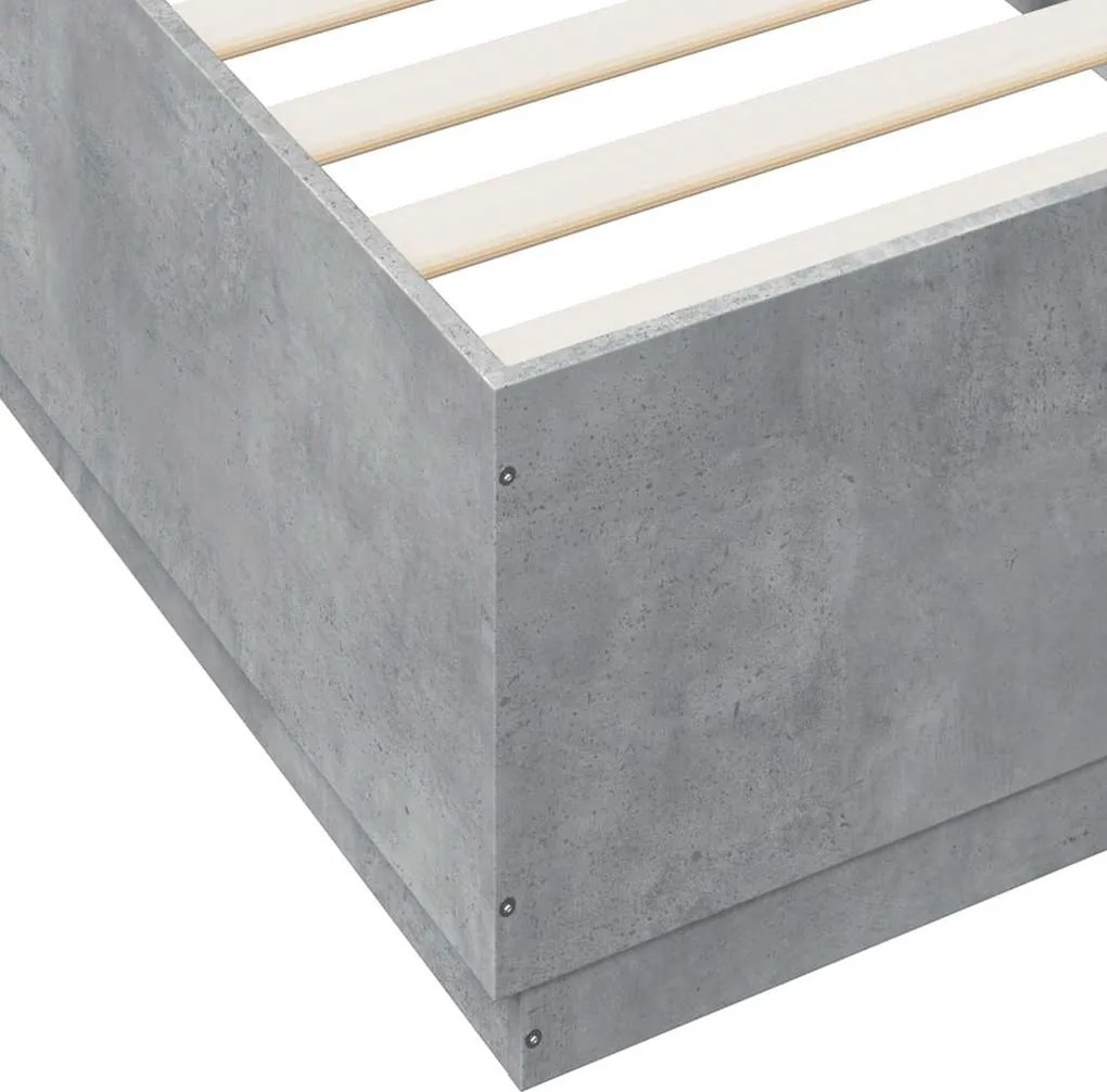 Rám postele betonově šedý 100 x 200 cm kompozitní dřevo 3209719