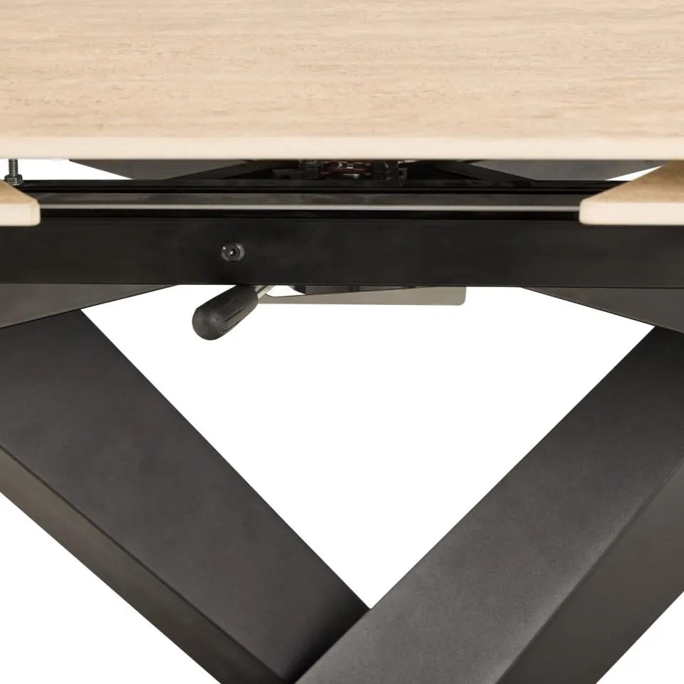 Rozkládací jídelní stůl Morella 120/180 cm béžový/černý