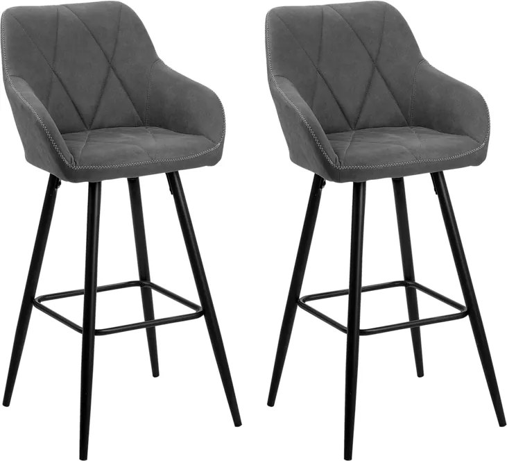 Sada dvou šedých barových židlí DARIEN