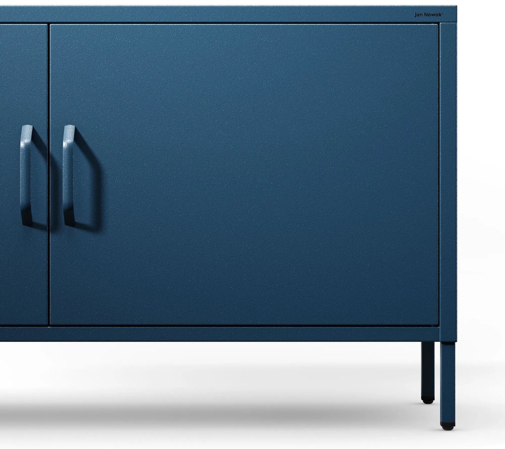 TV skříňka kovová na nožičkách námořnická modrá, 1150x595x400 mm: ROSA Modern