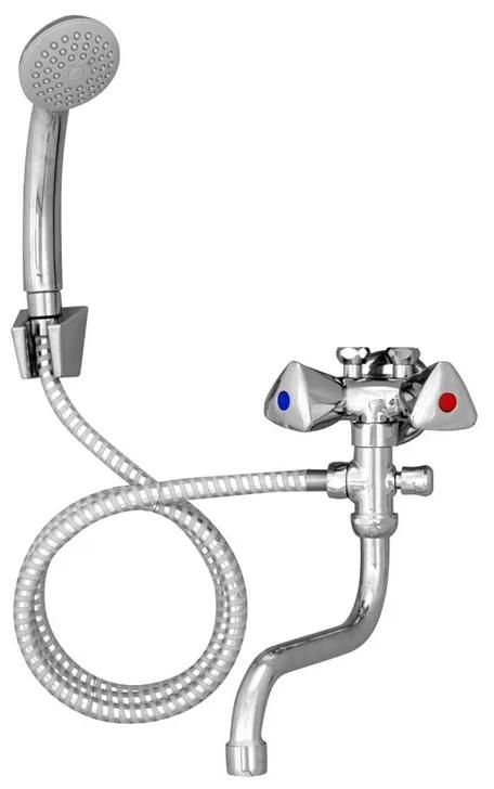 Mereo, Baterie kombinovaná dvouručková se sprchou pro nízkotl. ohřívače, ramínko, sprcha, sprchová hadice, CBS602009M