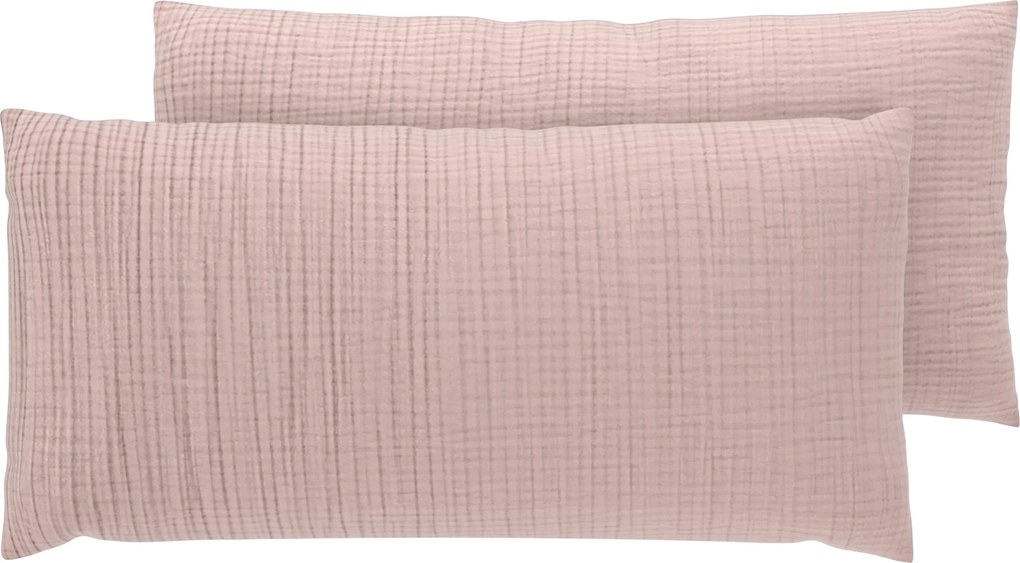 Livarno® Mušelínový potah na polštář pro spánek na boku, 40 x 80 cm, 2 kusy (červená)