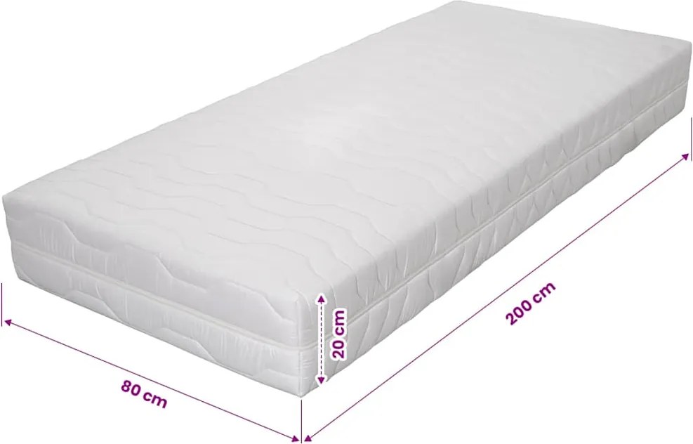 vidaXL Marketos Taštičková matrace 80 x 200 cm 7 zón 20 cm H3
