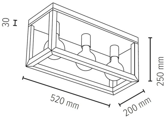 Spot-Light 9154374 - Stropní svítidlo KAGO 3xE27/60W/230V matný dub