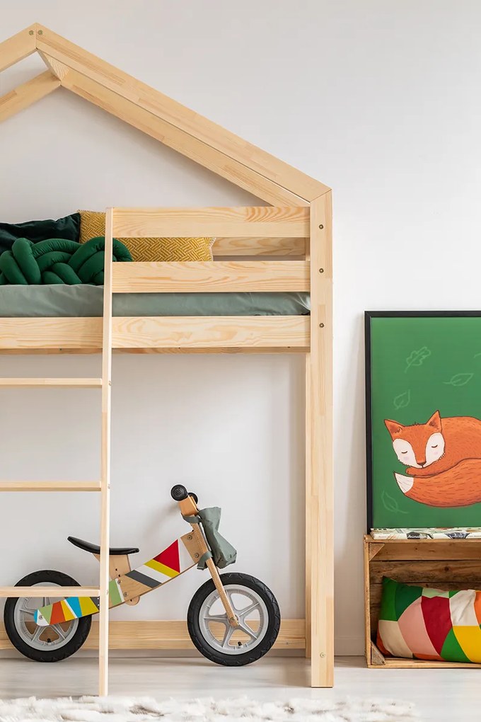 Adeko Patrová postel domeček Mila DMPA Velikost postele: 140x80 cm Barva: dekor přírodní dřevo přírodní