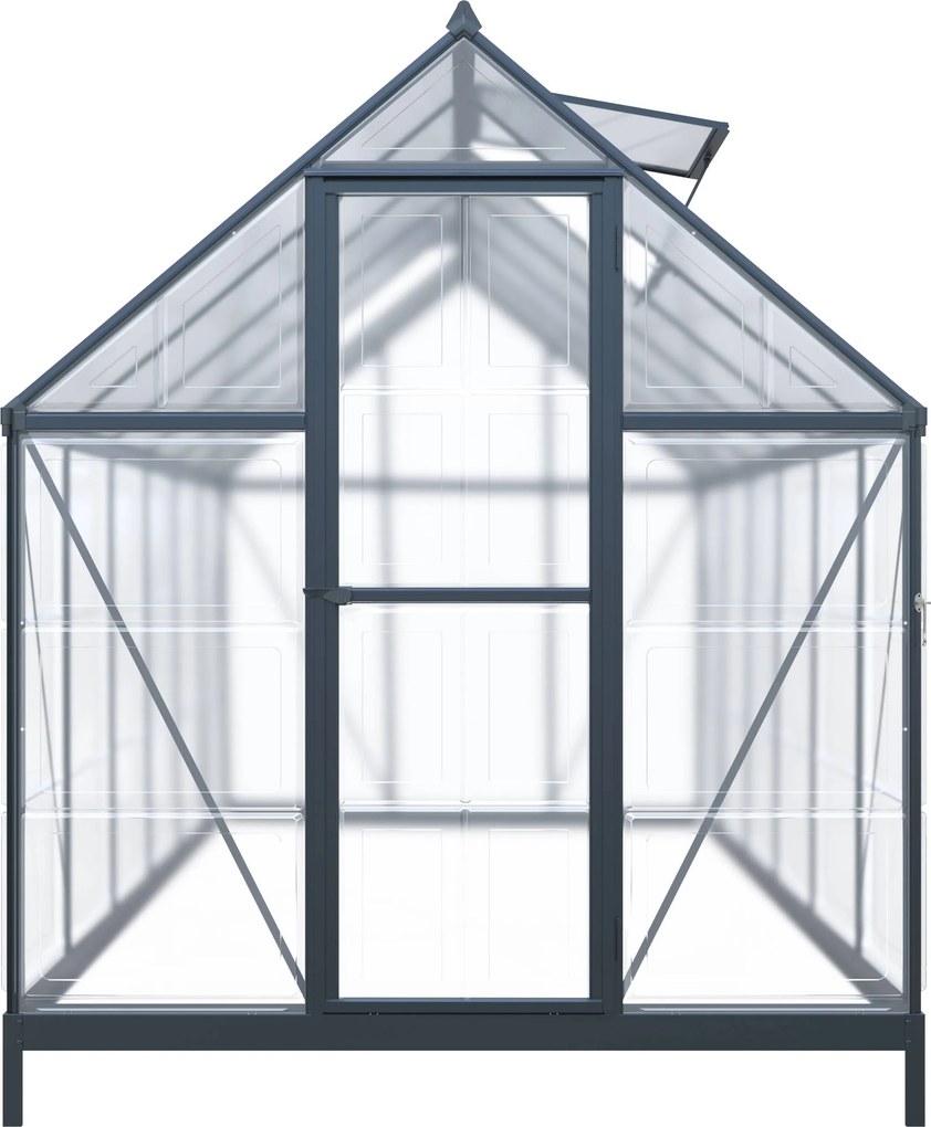 Skleník se základnou BestBerg SH-6B / 6,6 m² / 364 x 182 x 208 cm / černá