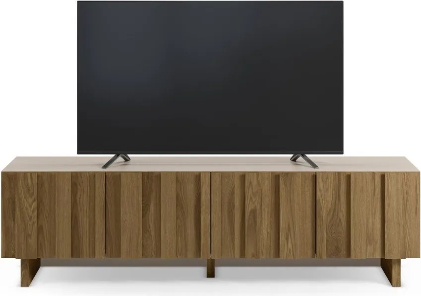 Krémový/v přírodní barvě TV stolek z borovicového dřeva 180x50x43 cm Marlo – Marckeric