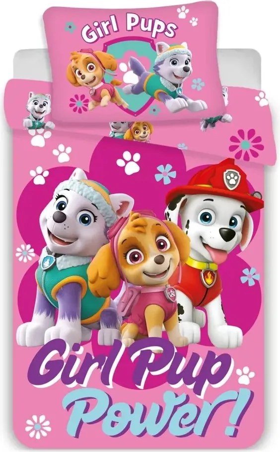 Povlečení do dětské postýlky Tlapková patrola - Paw Patrol - motiv Girl Pup Power! - 100% bavlna - 40 x 60 cm + 100 x 135 cm