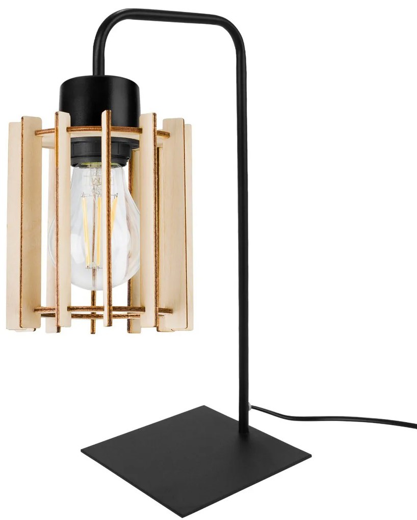 Stolní lampa TIMBER 7, 1x dřevěné stínítko