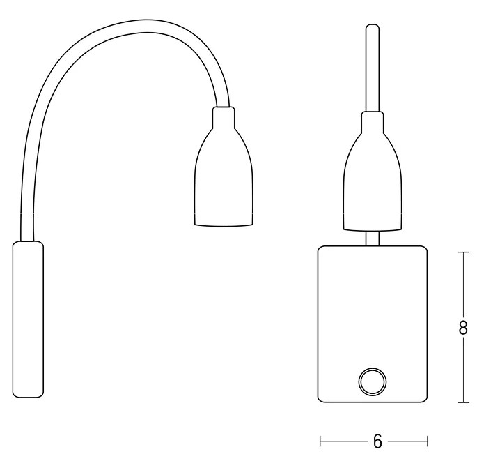 Zambelis H32 nástěnné LED svítidlo matně černé, 3W, 3000K, 20cm