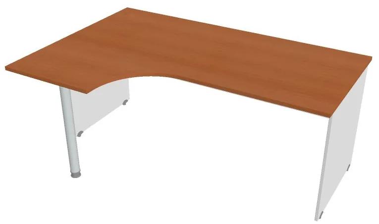 Stůl ergo 180 x 120 cm, pravý Hobis Gate GE 1800 60 P Dekor lamino podnože: třešeň, Dekor korpusu: bílá, Barva nohy: šedivá