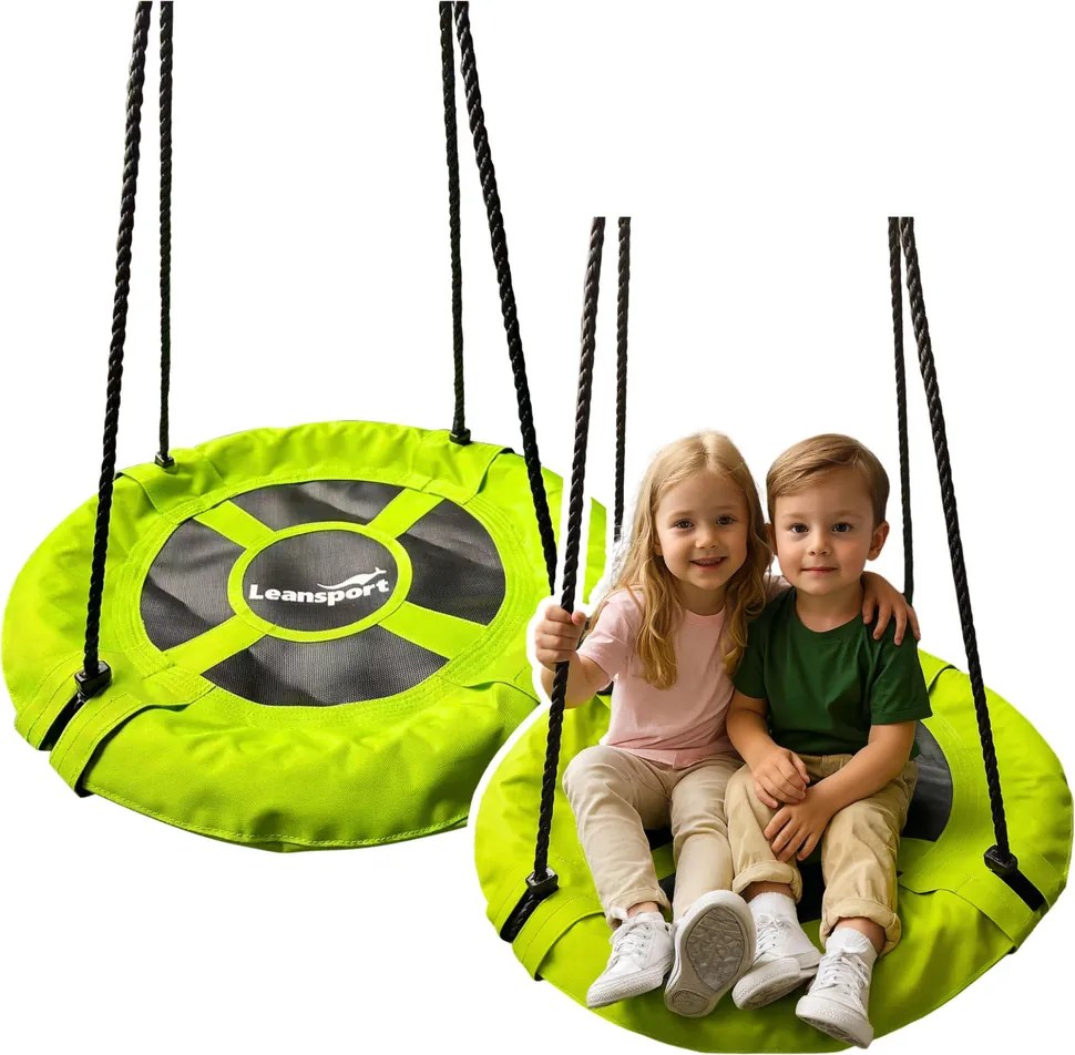 LEAN Sport Zahradní houpačka Čapí hnízdo pro děti zelená 60 cm