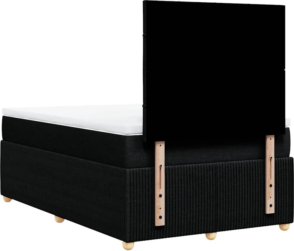 Box spring postel s matrací černá 120x200 cm textil 3292025