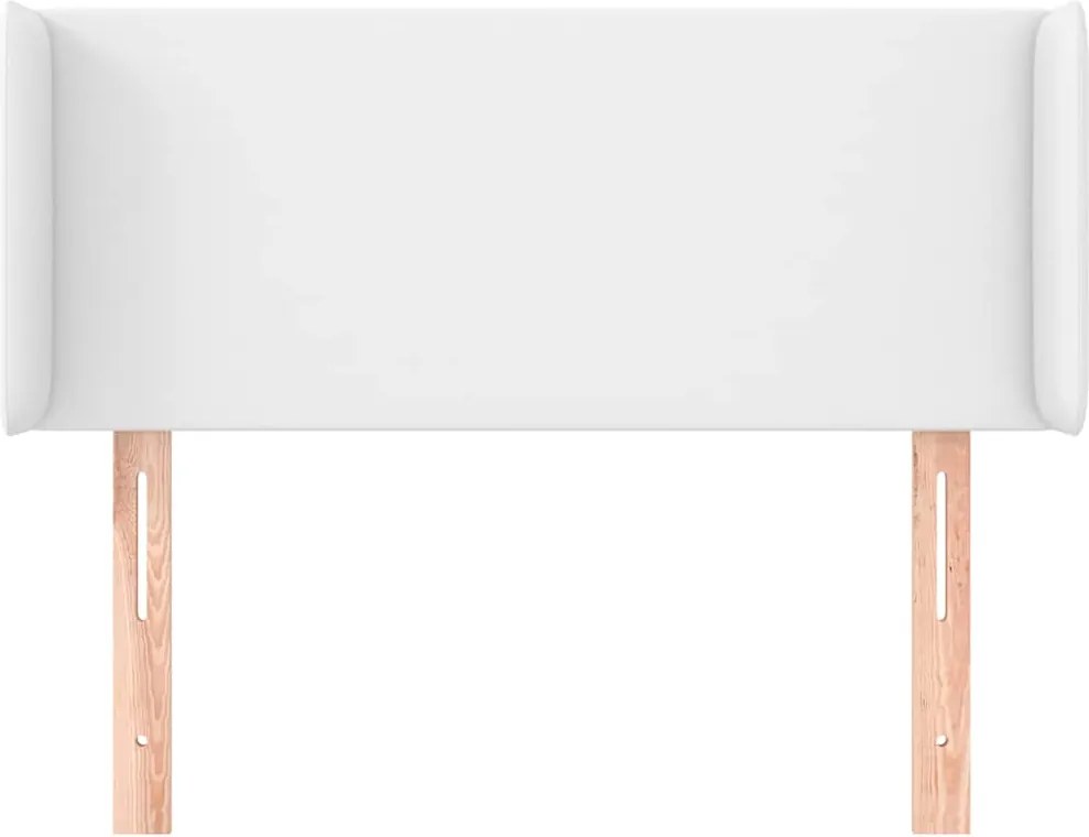 Čelo postele typu ušák bílá 93x16x78/88 cm umělá kůže 3118567