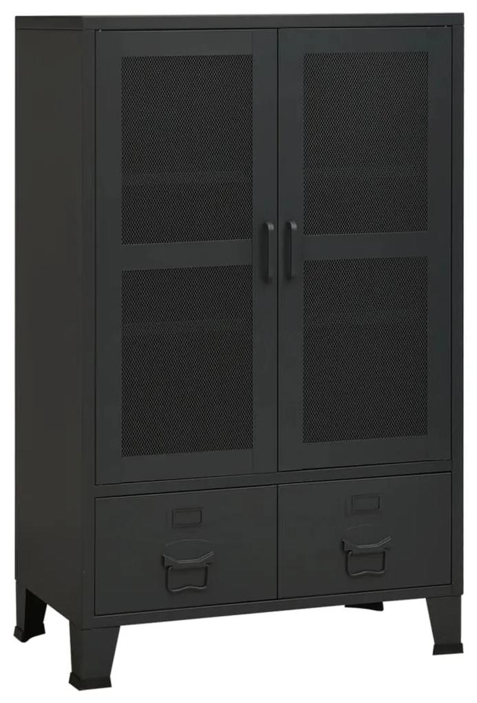 Industriální úložná skříň černá 70 x 40 x 115 cm kov,  339621