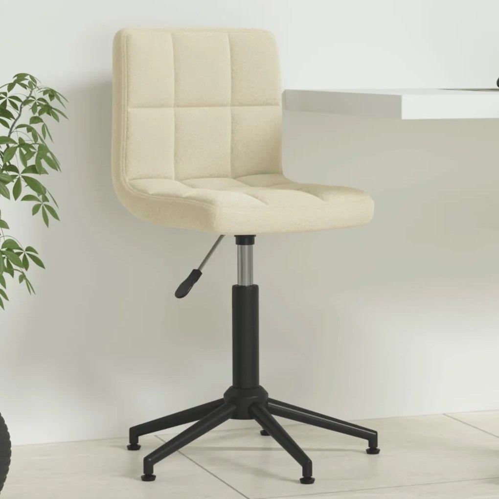 334417 vidaXL Otočná kancelářská židle krémová samet