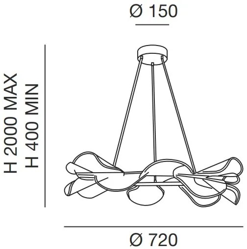 Fabas 3626-45-102 Sylvie, závěsné svítidlo z bílého metalakrylátu, LED 40W 3000K, průměr 72cm