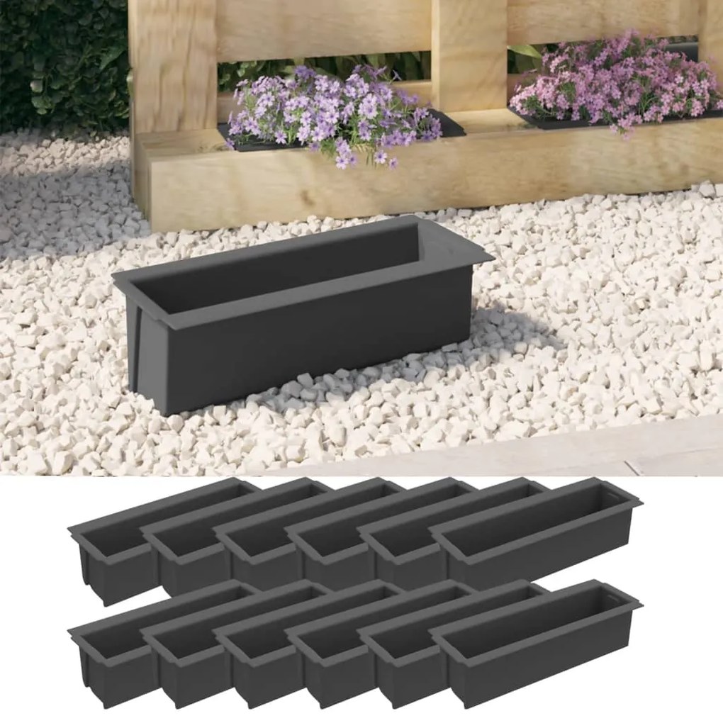 Květinové Truhlíky Na Europalety 12 Ks Šedé 36X13,5X9,5 Cm Pp