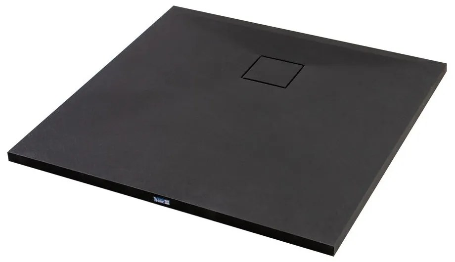 Cagliari Black 80x80x2,6 cm Čtvercová SMC sprchová vanička se sifonem