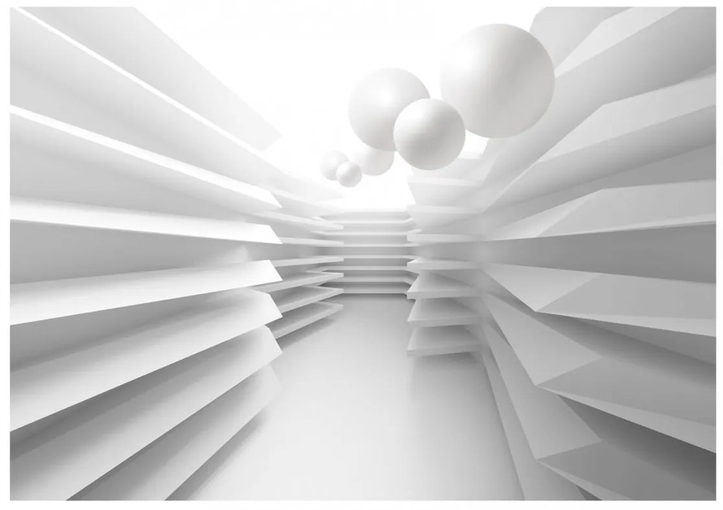 3D tapeta bílé bludiště (150x105 cm) - Murando DeLuxe