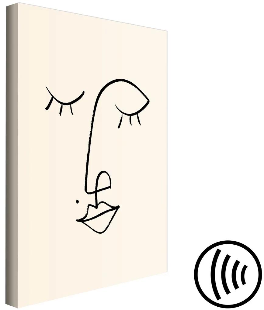 Obraz Koketní mateřské znaménko (1-dílný) svislý - abstraktní lineární tváře