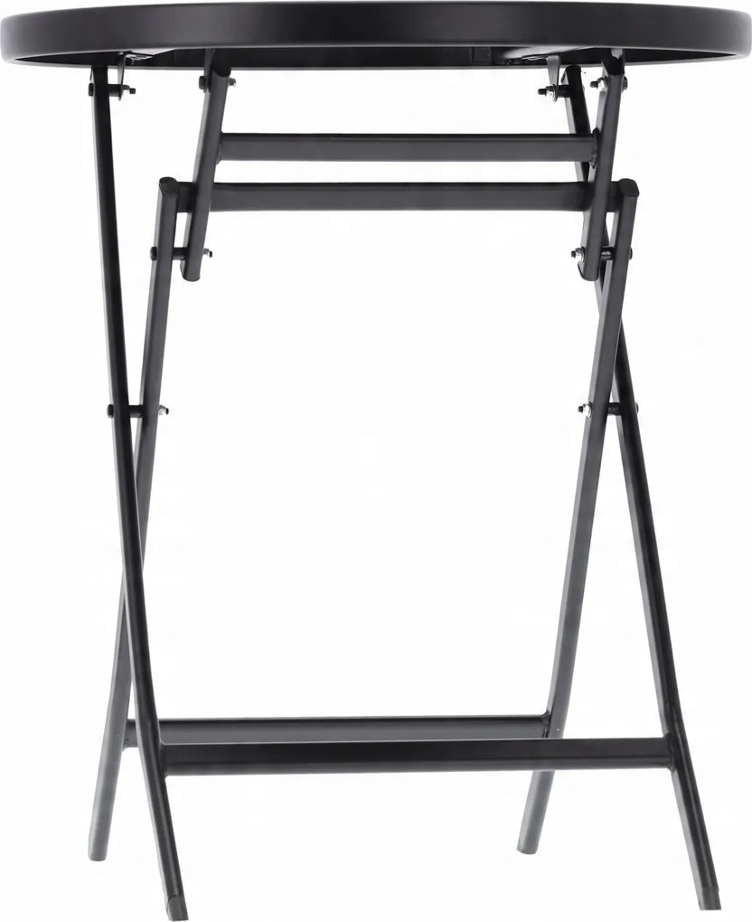Kulatý skládací zahradní stolek Buddy 60 cm černý