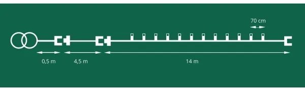 LED Venkovní řetěz FELICIA FILAMENT 20xE10 19m barevná/teplá bílá IP44