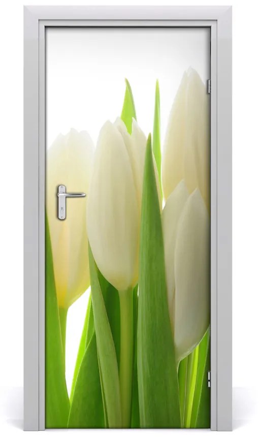 Fototapeta na dveře Bílé tulipány 75x205 cm