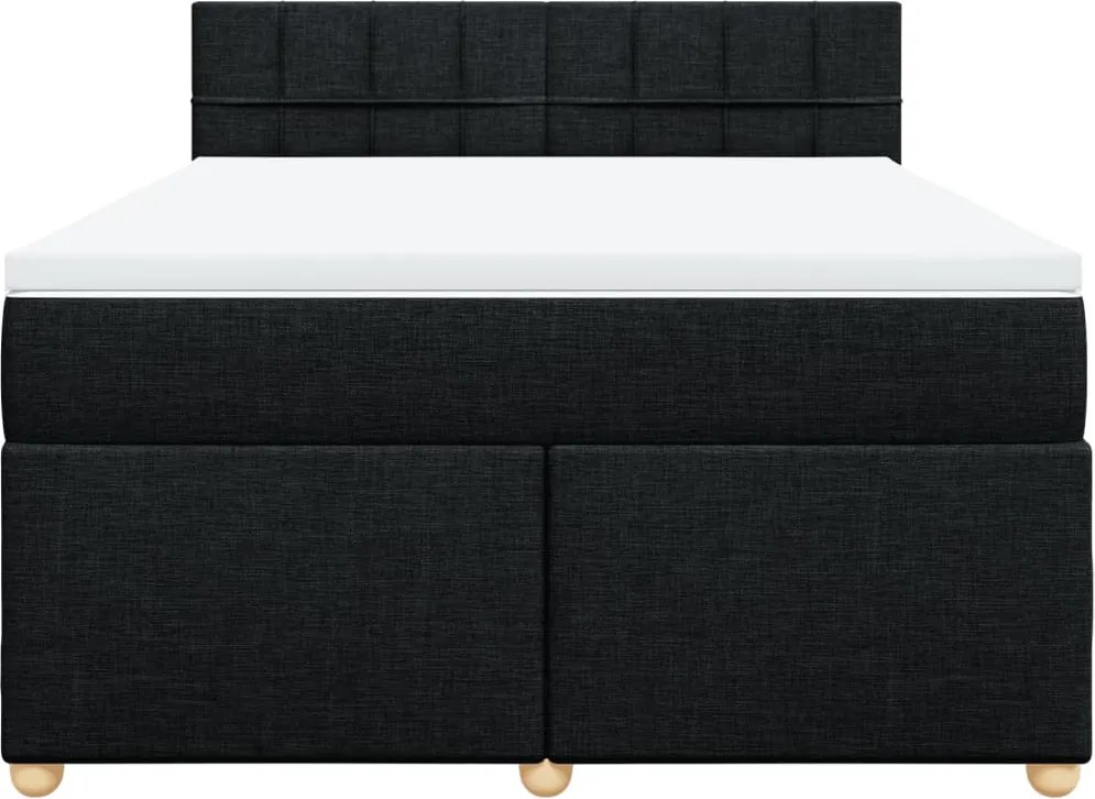 Box spring postel s matrací černá 140x200 cm textil 3289005
