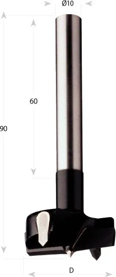 CMT Orange Tools CMT| Sukovník ruční C512 - vrtání do měkkého, tvrdého dřeva a lamina Průměr: 34 mm, Upínací stopka 10 mm: 10 x 60 mm