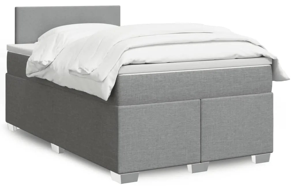 Box spring postel s matrací světle šedá 120 x 200 cm textil 3288148