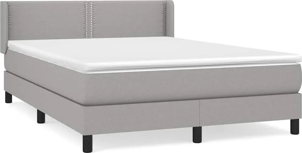 Box spring postel s matrací světle šedá 140 x 200 cm textil 3129633