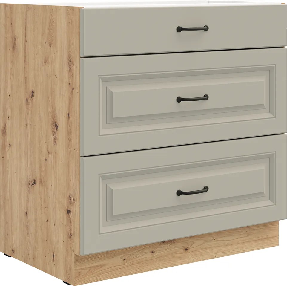 STILO ac | dolní skříňka 80 D 3S zásuvková | 80 cm | artisan/světle šedá