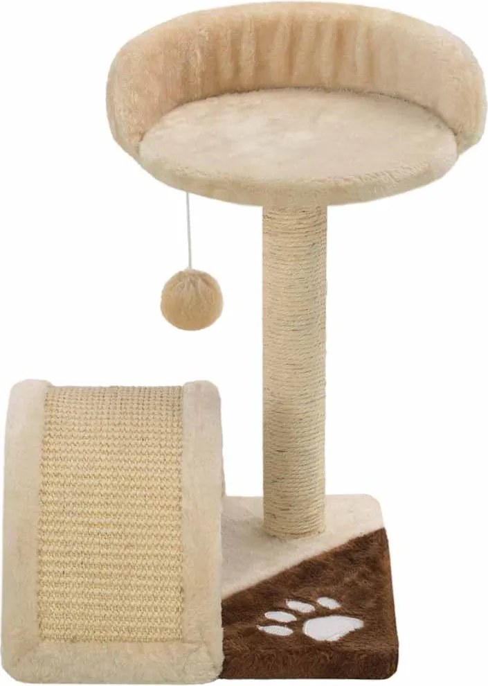 Škrabadlo pro kočky sisalové sloupky 40 cm béžové a hnědé 170545