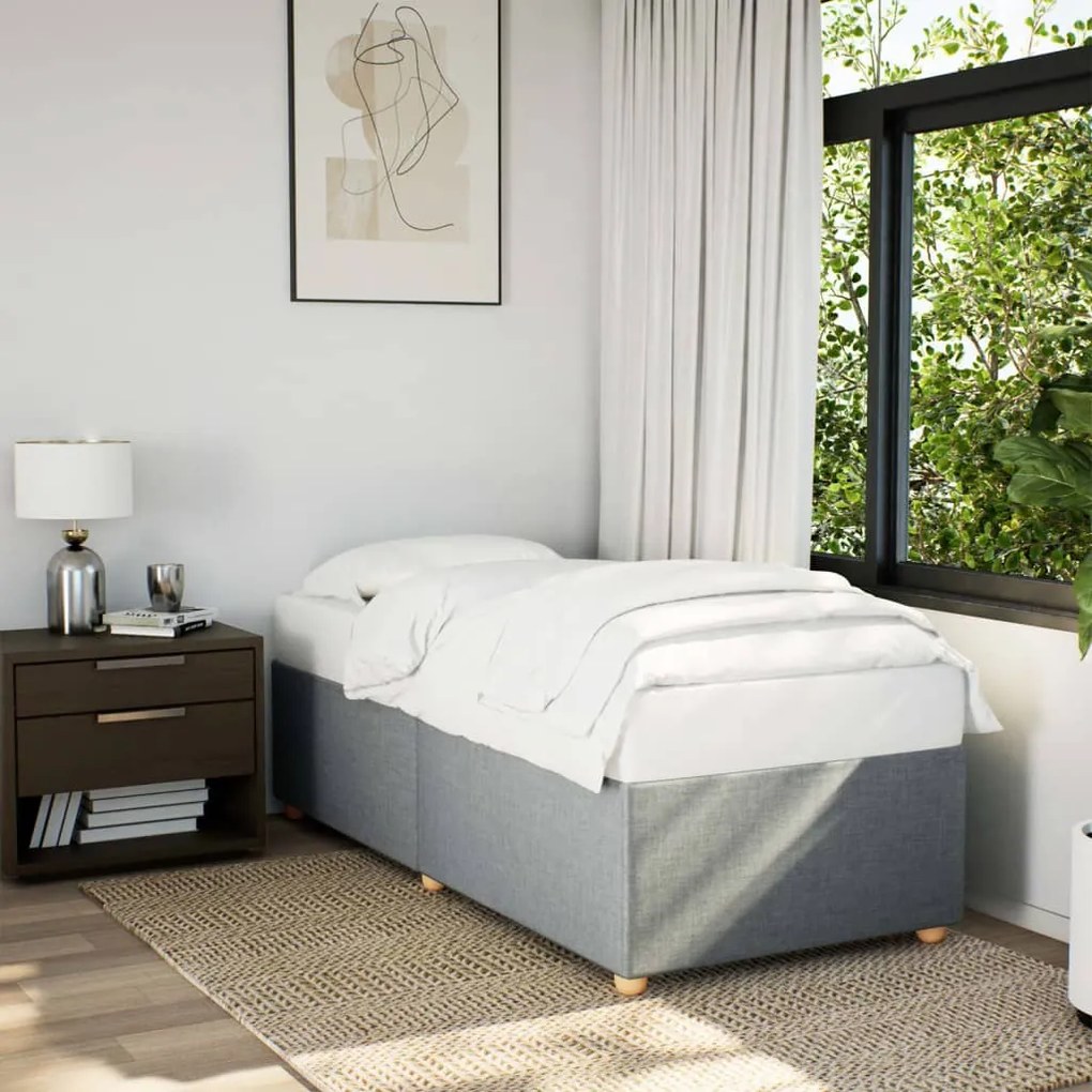 Rám postele bez matrace světle šedý 90 x 200 cm textil 3284701
