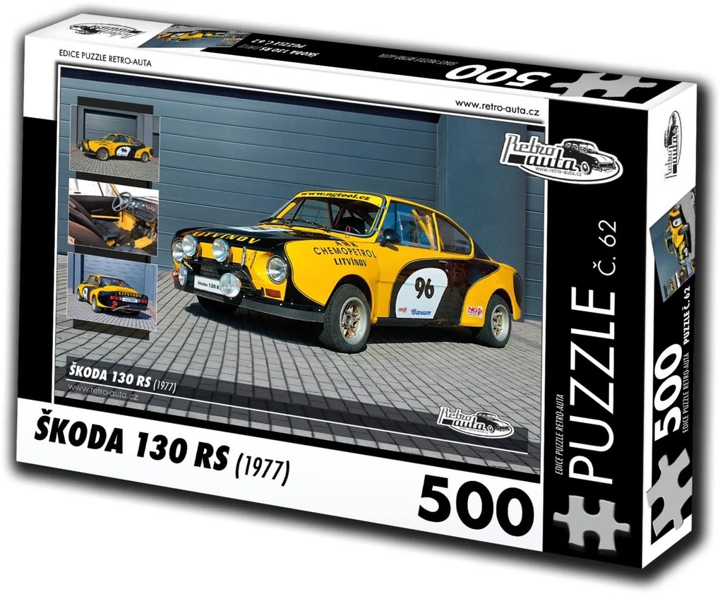 Puzzle retro-auta puzzle č. 62 škoda 130 rs (1977) 500 dílků