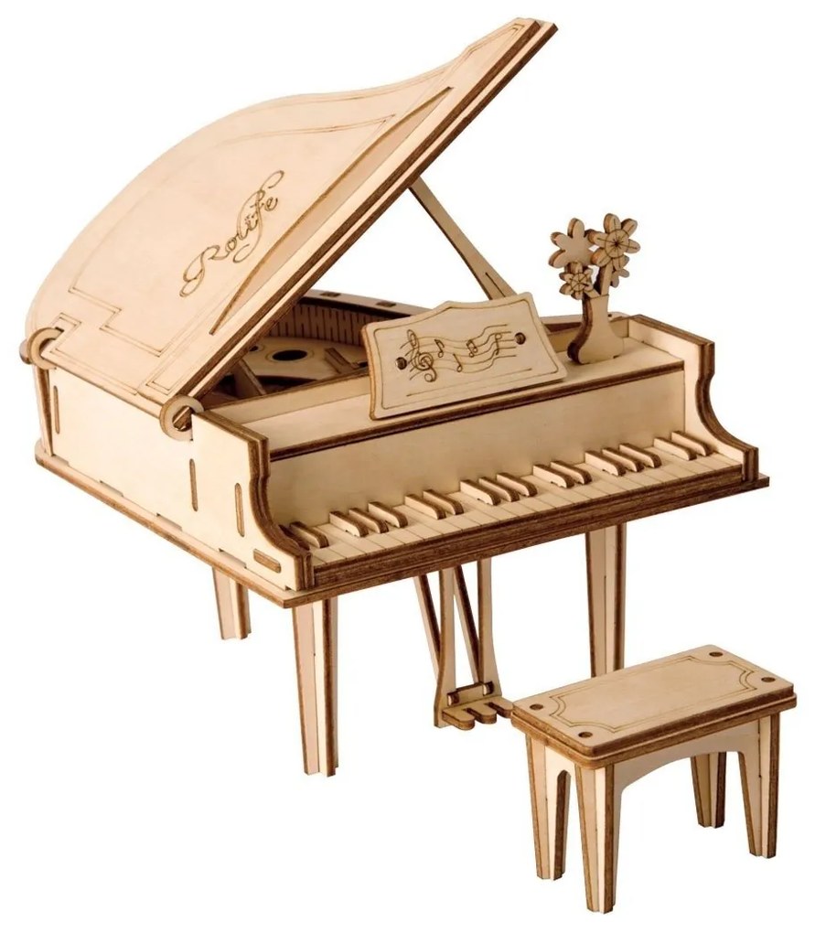 RoboTime dřevěné 3D puzzle Velké piano