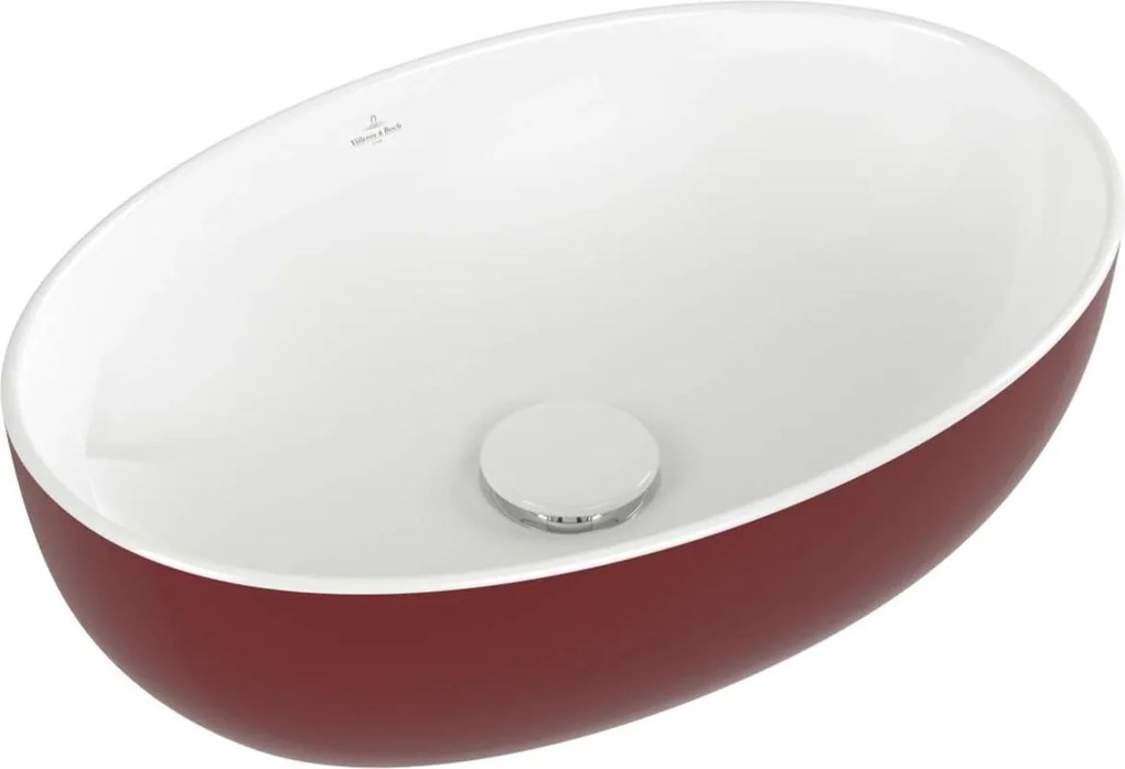 Villeroy & Boch Artis - Umyvadlo na desku, 49x33 cm, bez přepadu, bez otvoru pro baterii, Bordeaux 438848BCS9