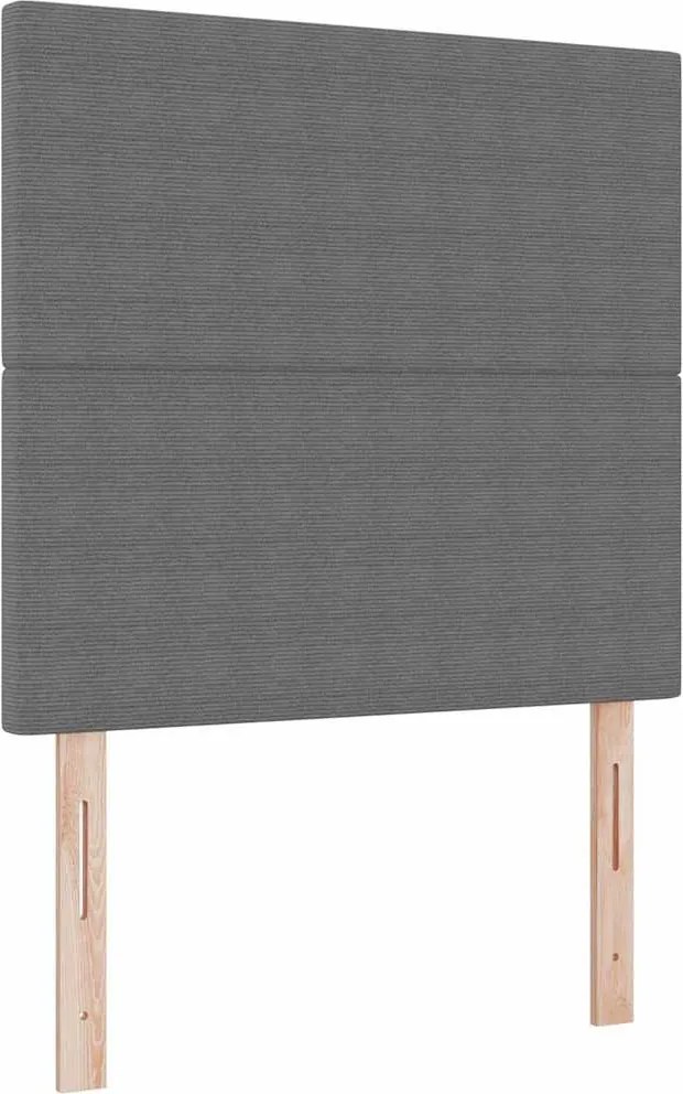 Postel s boxspringem s čelo Světle šedá a bílá 100 x 200 cm 3337543