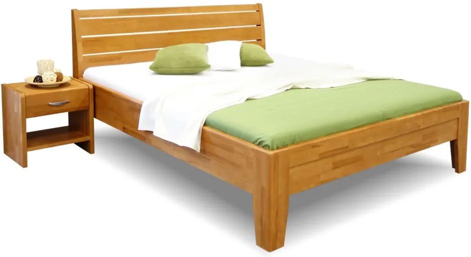 Zvýšená postel z masivu CATARINA 1, 160x210, masiv buk , Přírodní lak